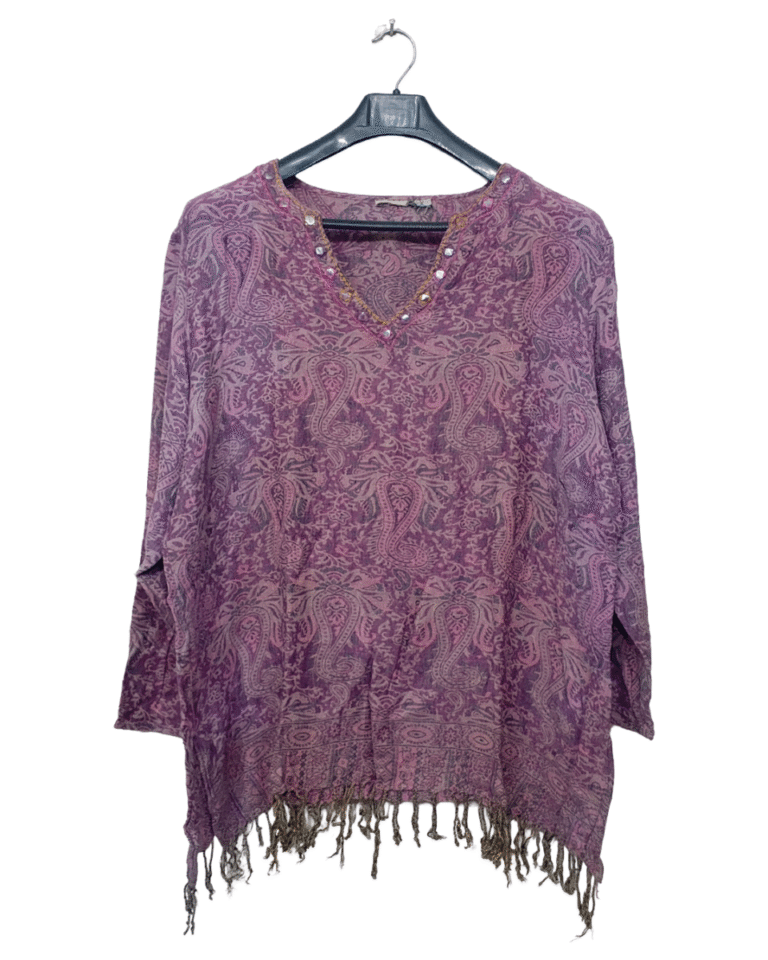 Lunda.Pk Shawl Texture Wide V Neck Kurti | Shawl Fabric - Lunda.pk